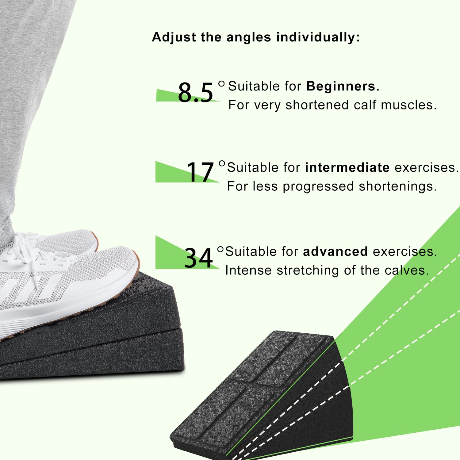 Calf Stretcher, Slant Board for Physical Therapy 3 Pcs