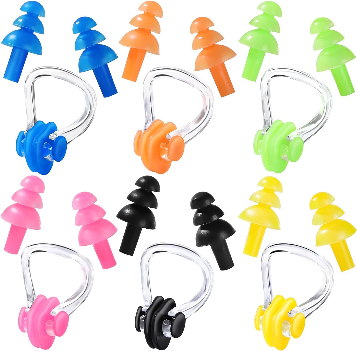 Nose Clips Waterproof Swimming Nose Plugs Earplugs for Adults Kids ...