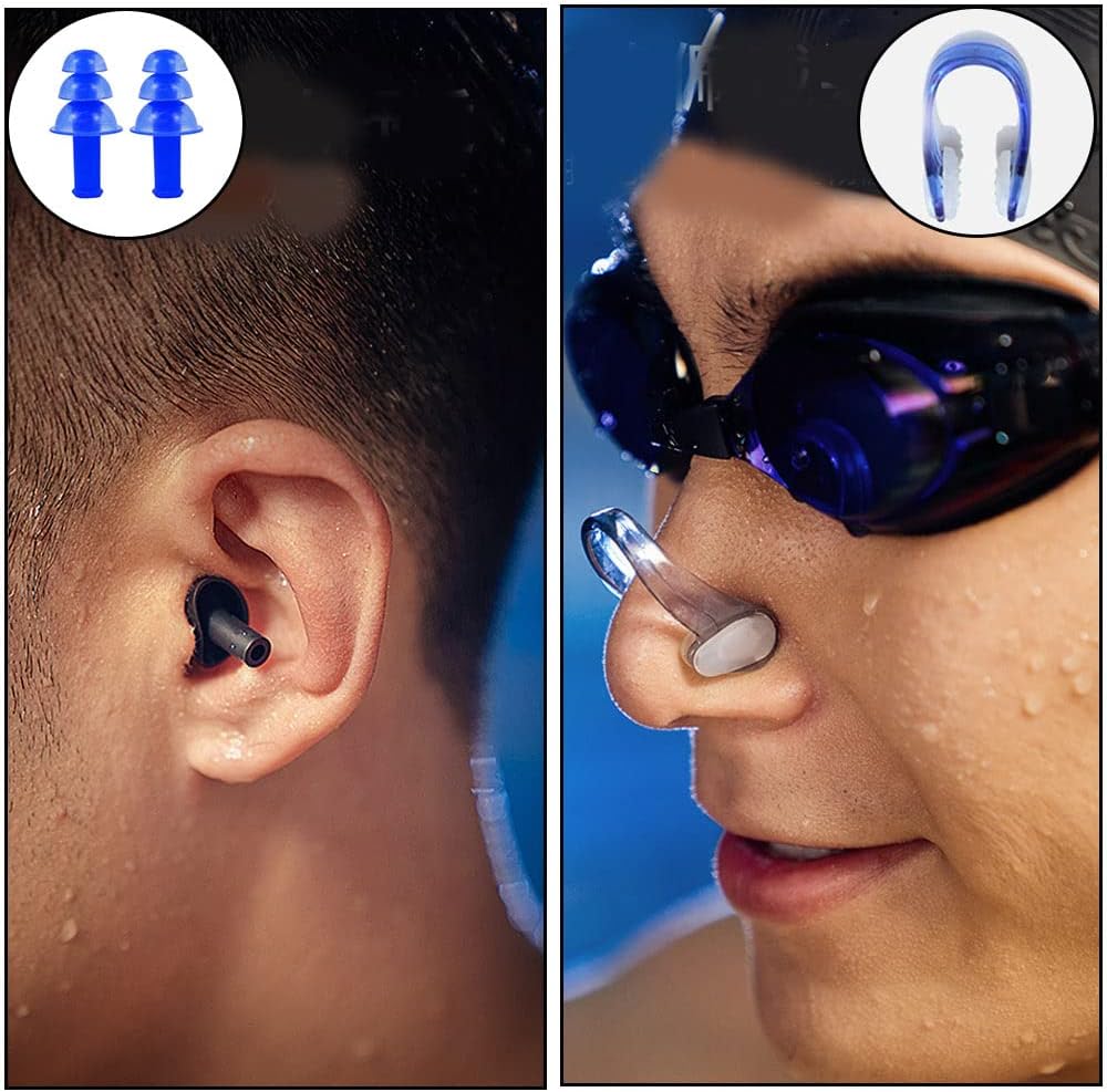 Nose Clips Waterproof Swimming Nose Plugs Earplugs for Adults Kids ...